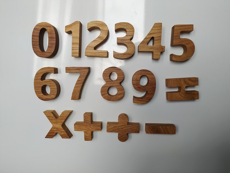Wooden Number Set Magnetic - Montessori Movable Numbers and Homeschool ...