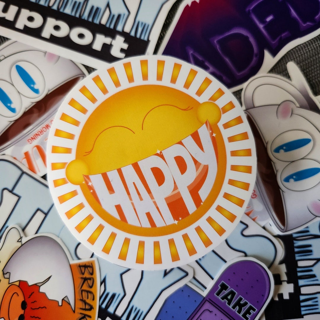 Happy Sun Sticker - Etsy