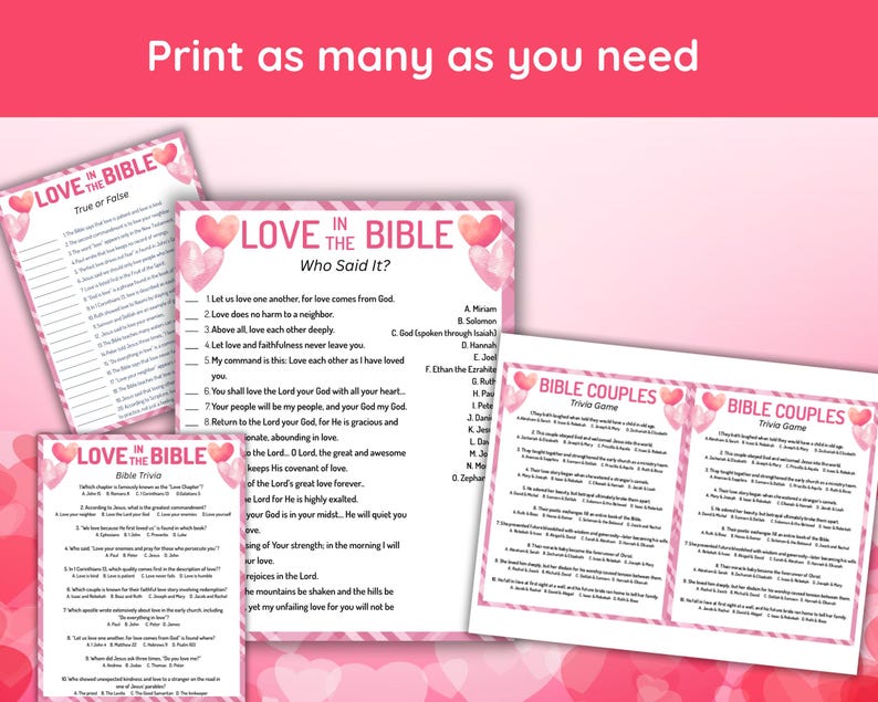 Valentines Day Bible Trivia Games, Christian Valentines Trivia Game ...