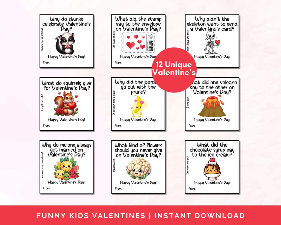 Joke Valentines Card Funny Kids Valentines Joke Valentine's Day Cards ...