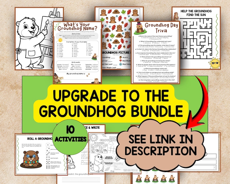 Groundhog Day Party, Groundhog Printable Coloring, Preschool Groundhogs ...