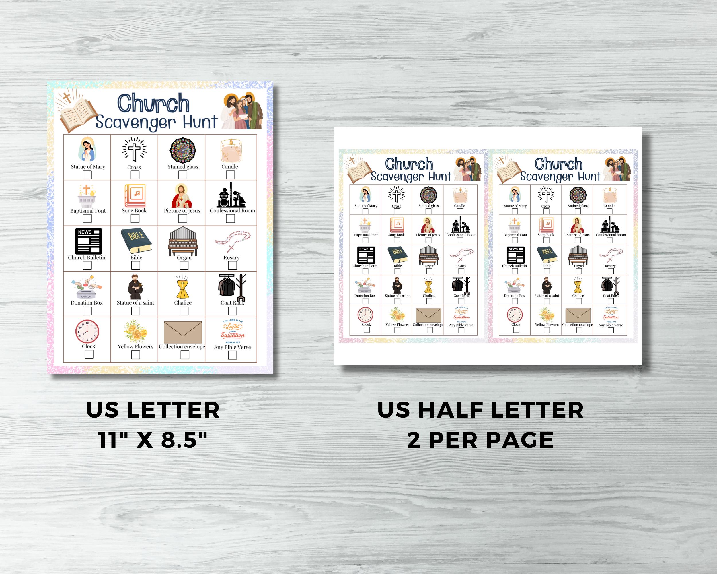 Church Scavenger Hunt Printable, Church Scavenger Hunt for Kids ...