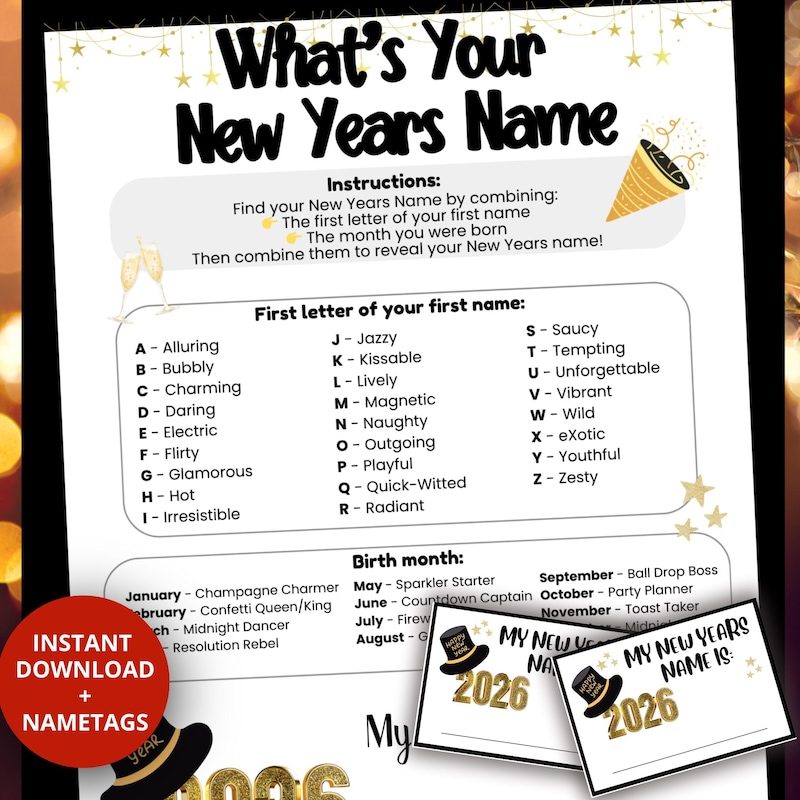 New Year Name Generator - Etsy