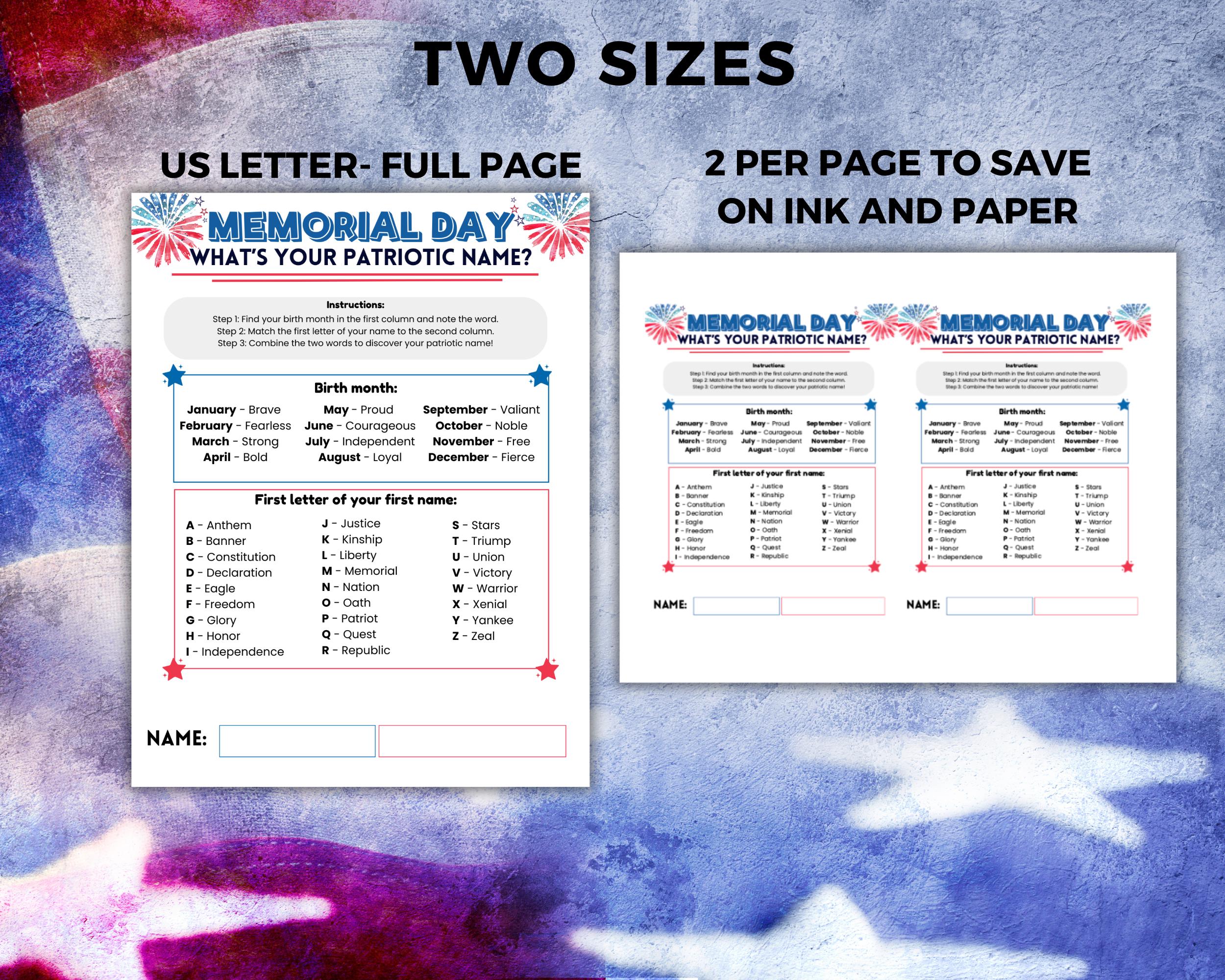 Memorial Day Games, Memorial Day Activity for Kids, Memorial Day BBQ ...