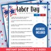 Printable Labor Day Quiz Labor Day Trivia Labor Day Printable ...