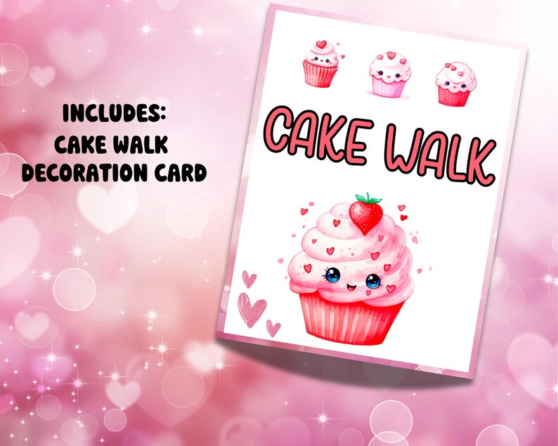 Valentines Cake Walk Game, Cake Walk Printable, Cupcake Walk, Holiday ...