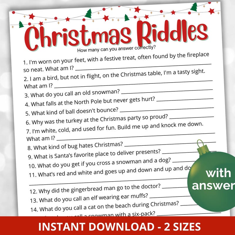 Holiday Trivia Downloadable - Etsy