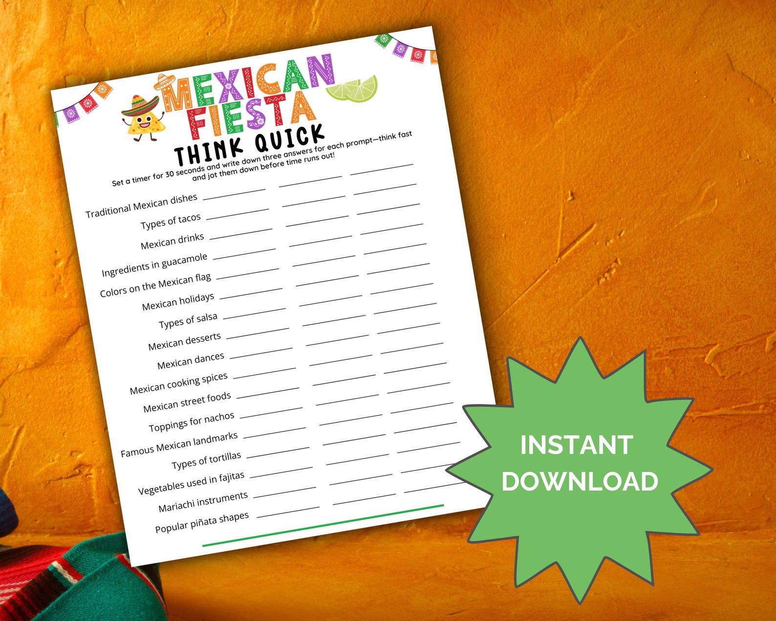 Mexican Party Games, Taco Party Games, Fiesta Games, Fiesta Trivia ...