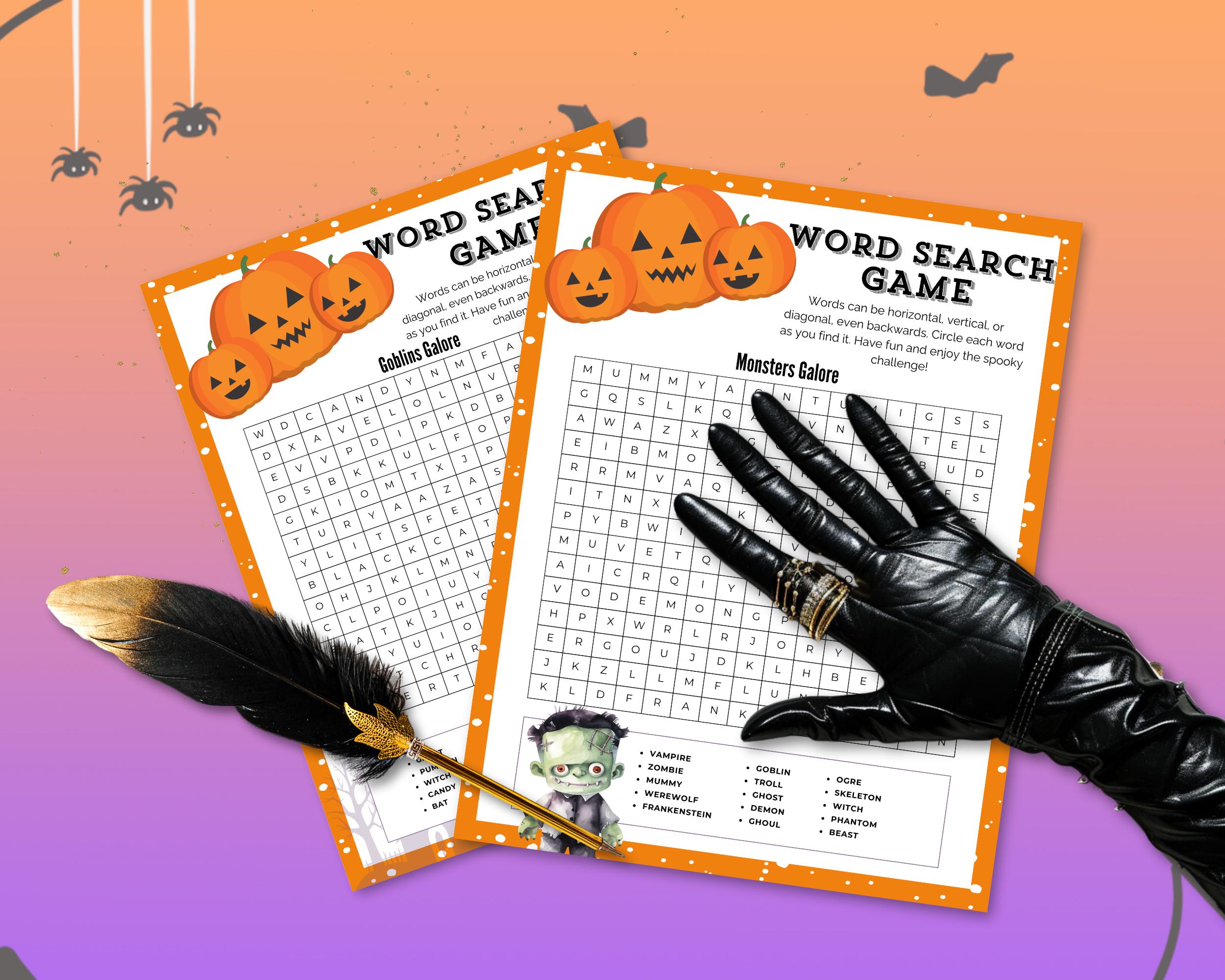 Halloween Printable Activity Pack for Kids Halloween Word Search Easy ...