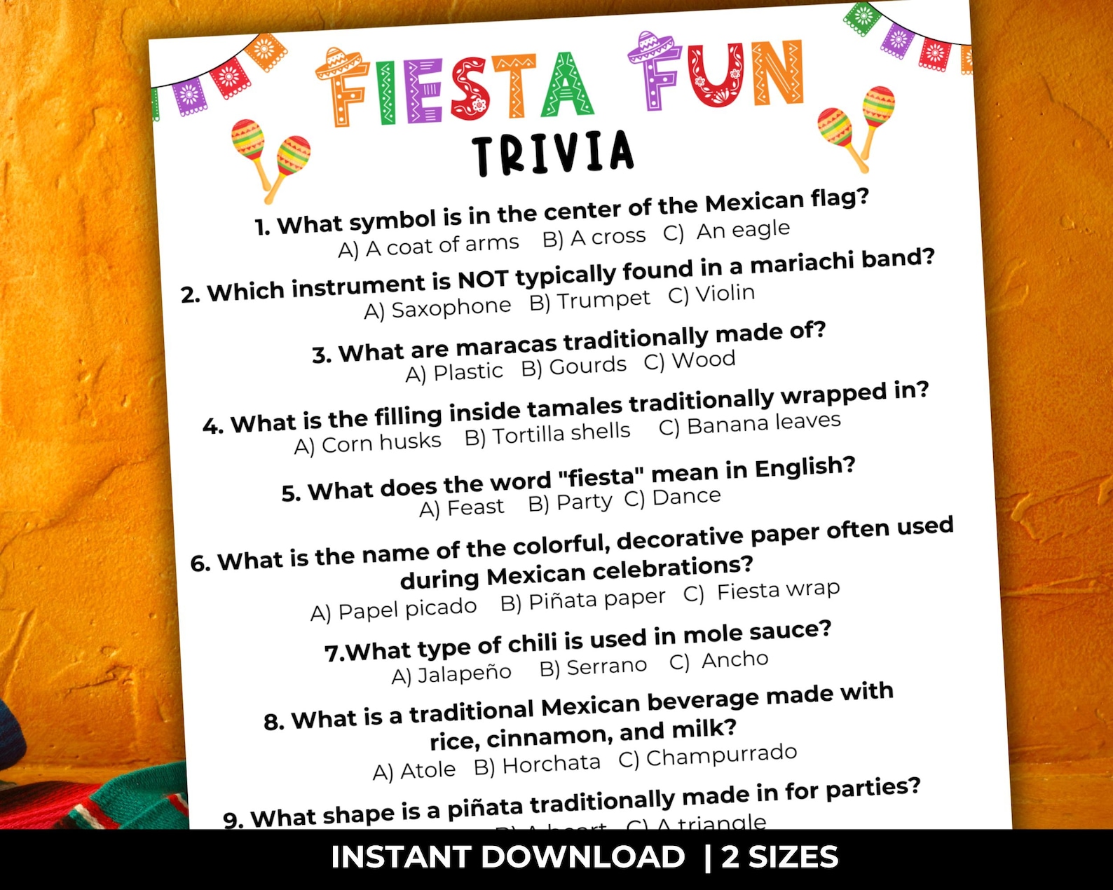 Taco Trivia Games, Mexican Fiesta Trivia Games, Taco Party Games ...