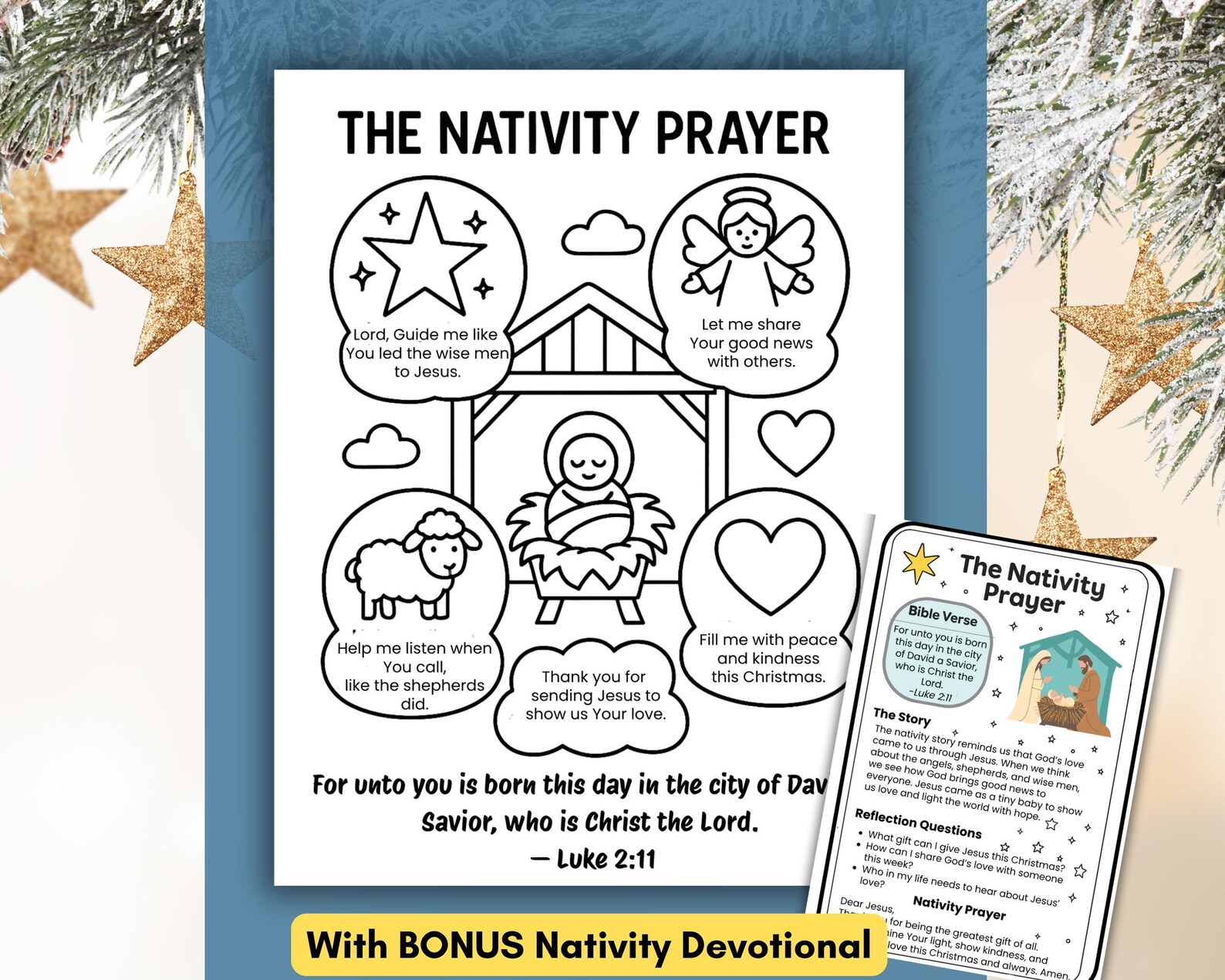 Birth of Jesus Bible Story Craft, Preschool Nativity Bible Story ...