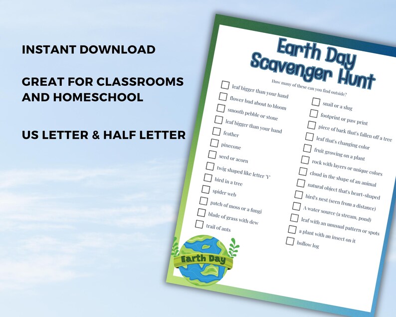 Earth Day Scavenger Hunt, Earth Day Activities for Kids, Earth Day ...