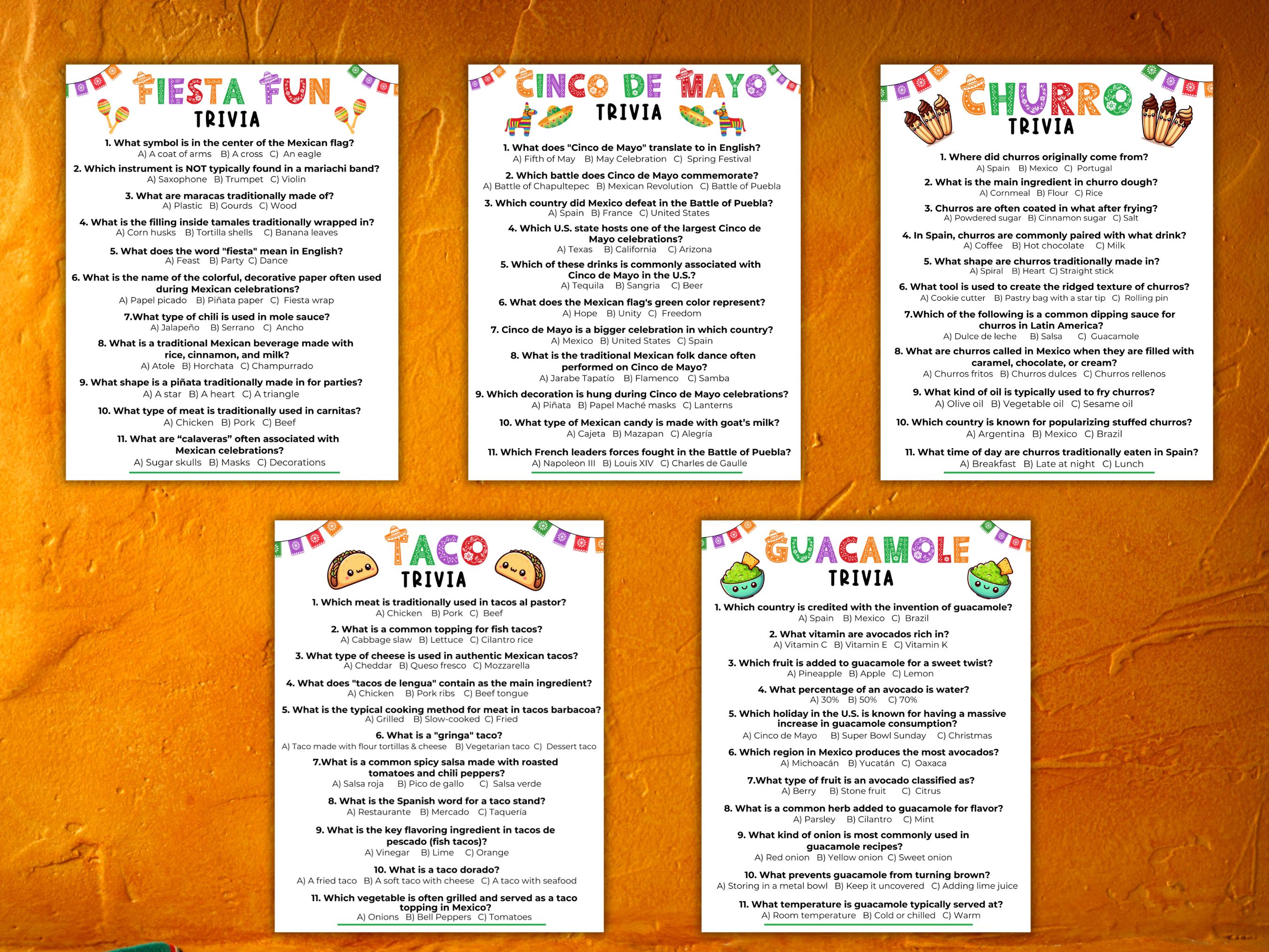 Fiesta Games, Mexican Party Games, Cinco De Mayo Party Games, Mexican ...