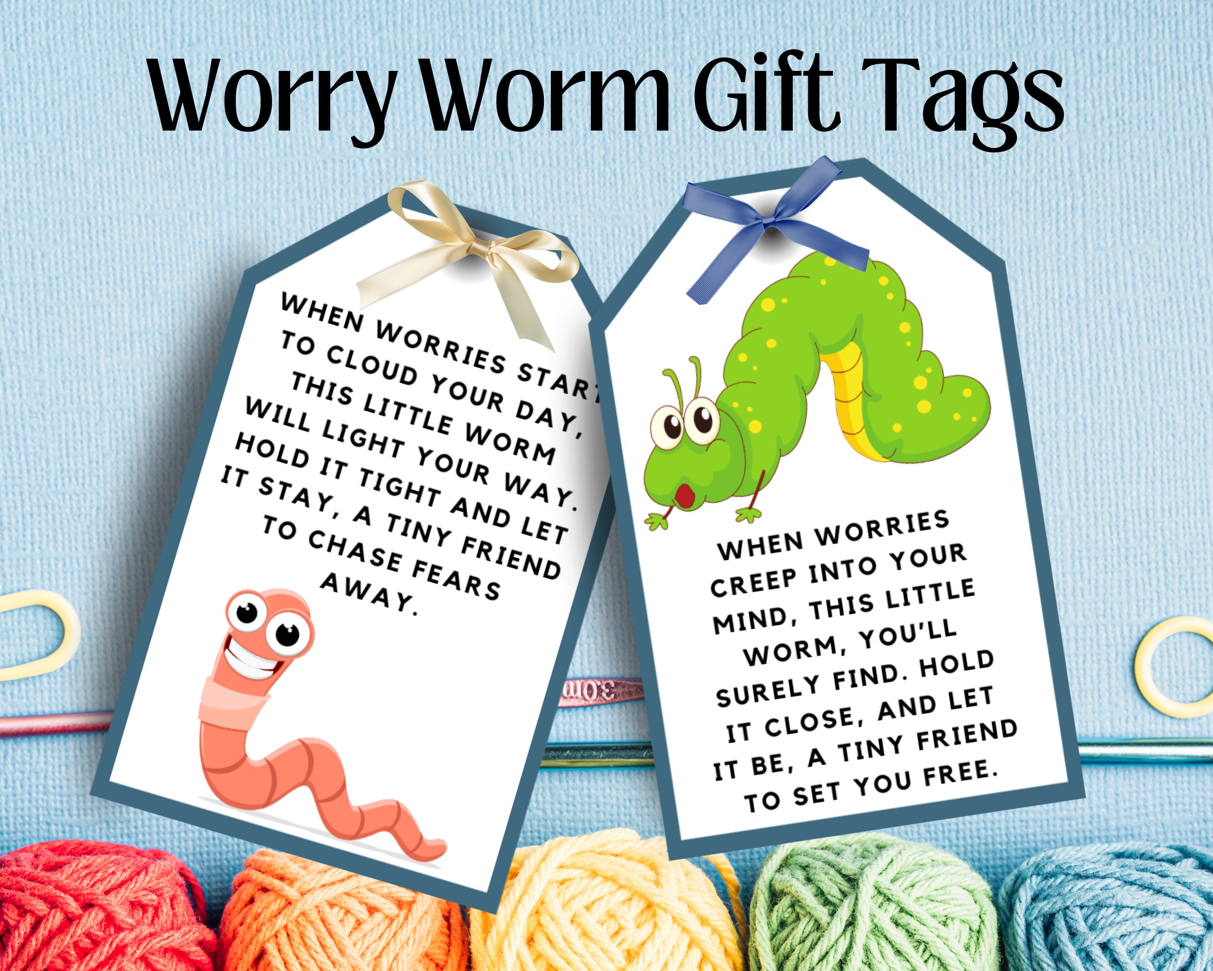 Worry Worm Poem Tag Printable Tag Worry Worm Worry Worm Tag Worry Worm ...