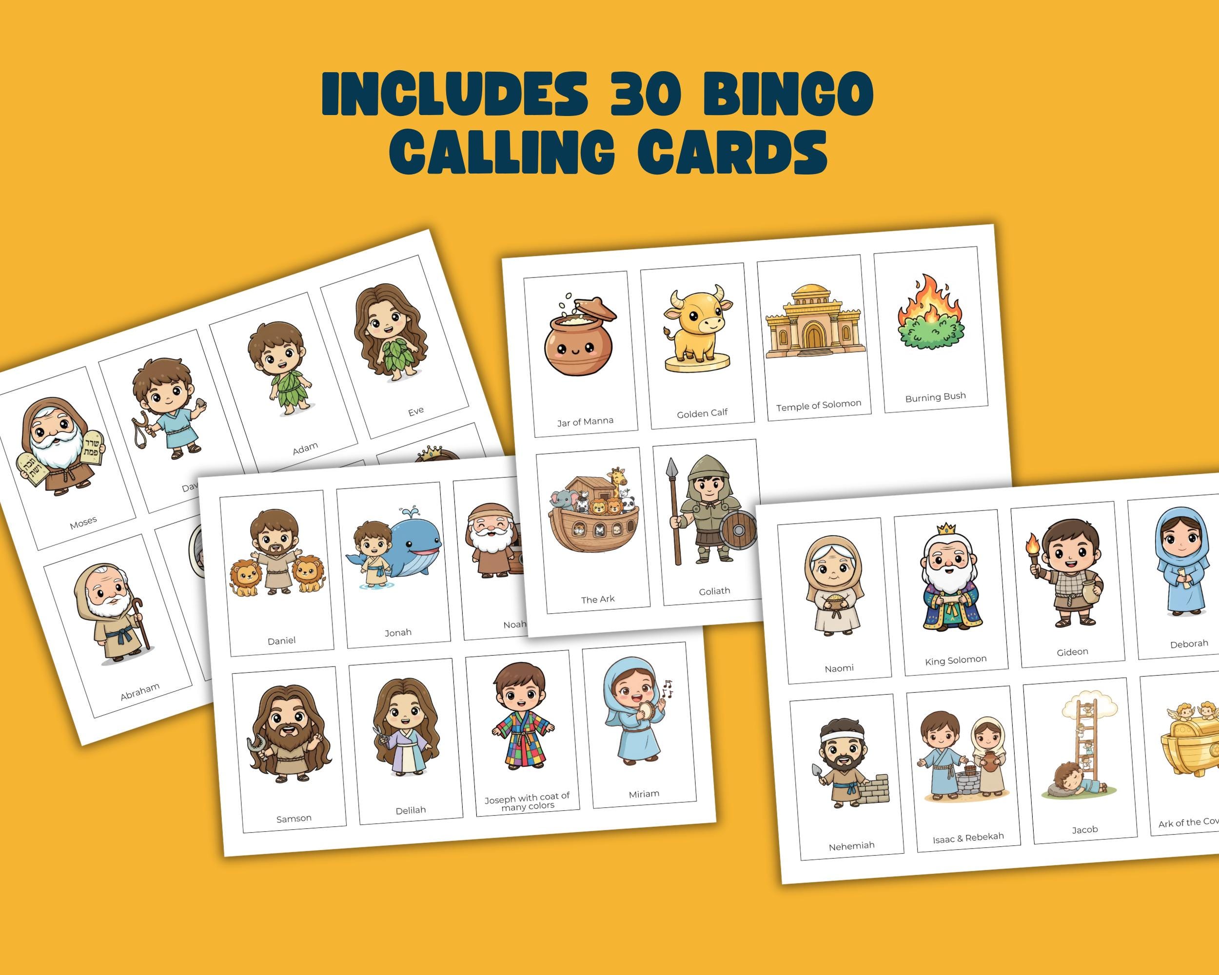 Old Testament Bible Bingo, Bible Character Bingo, Bible Games for Kids ...