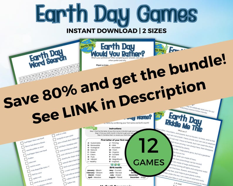 Earth Day Printable, Earth Day Activity, Earth Day Games, Earth Day ...