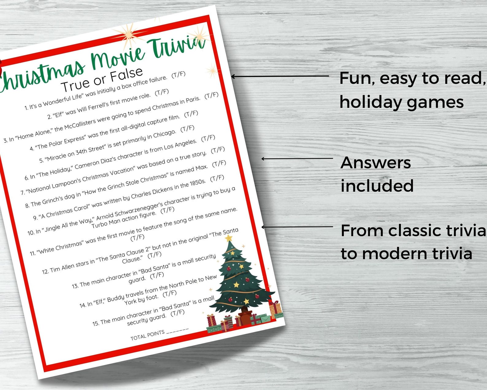 Christmas Movie Trivia Game, Holiday Movie Trivia Games, Christmas ...