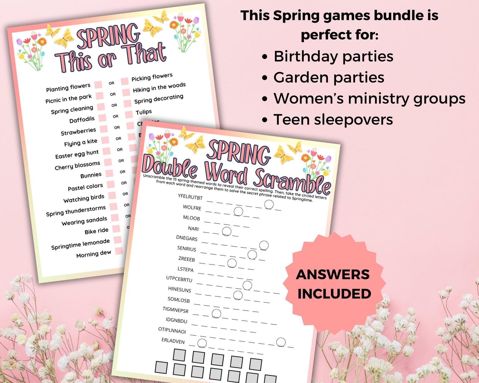 Spring Trivia Games, Spring Word Games, Seniors Spring Games, Spring ...