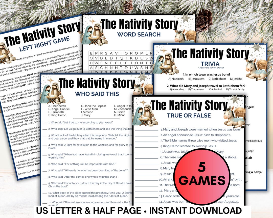 Nativity Trivia, Christmas Games, Nativity Printable, Holiday Trivia ...