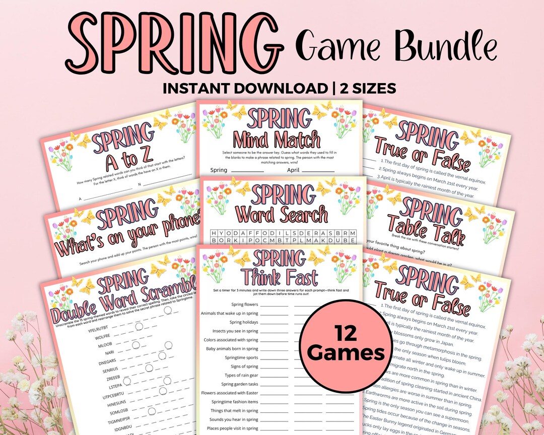 Spring Trivia Games, Spring Word Games, Seniors Spring Games, Spring ...