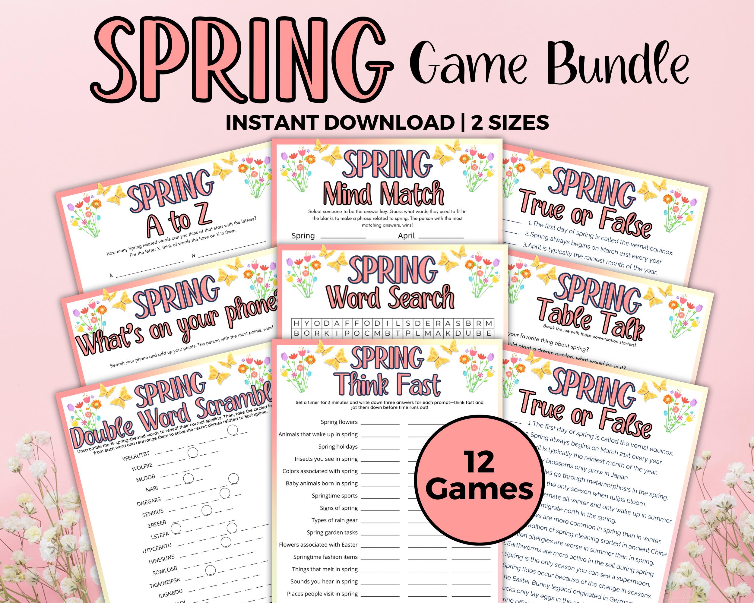 Spring Trivia Games, Spring Word Games, Seniors Spring Games, Spring ...