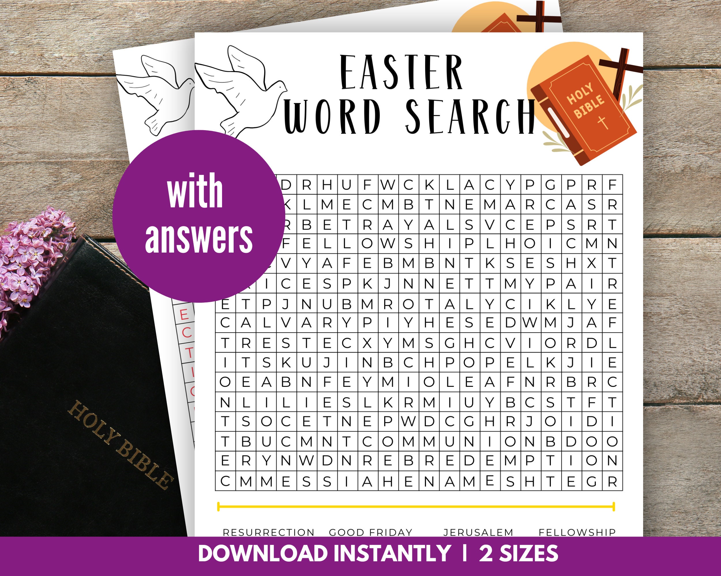 Christian Easter Word Search Printable Easter Religious Word Search ...