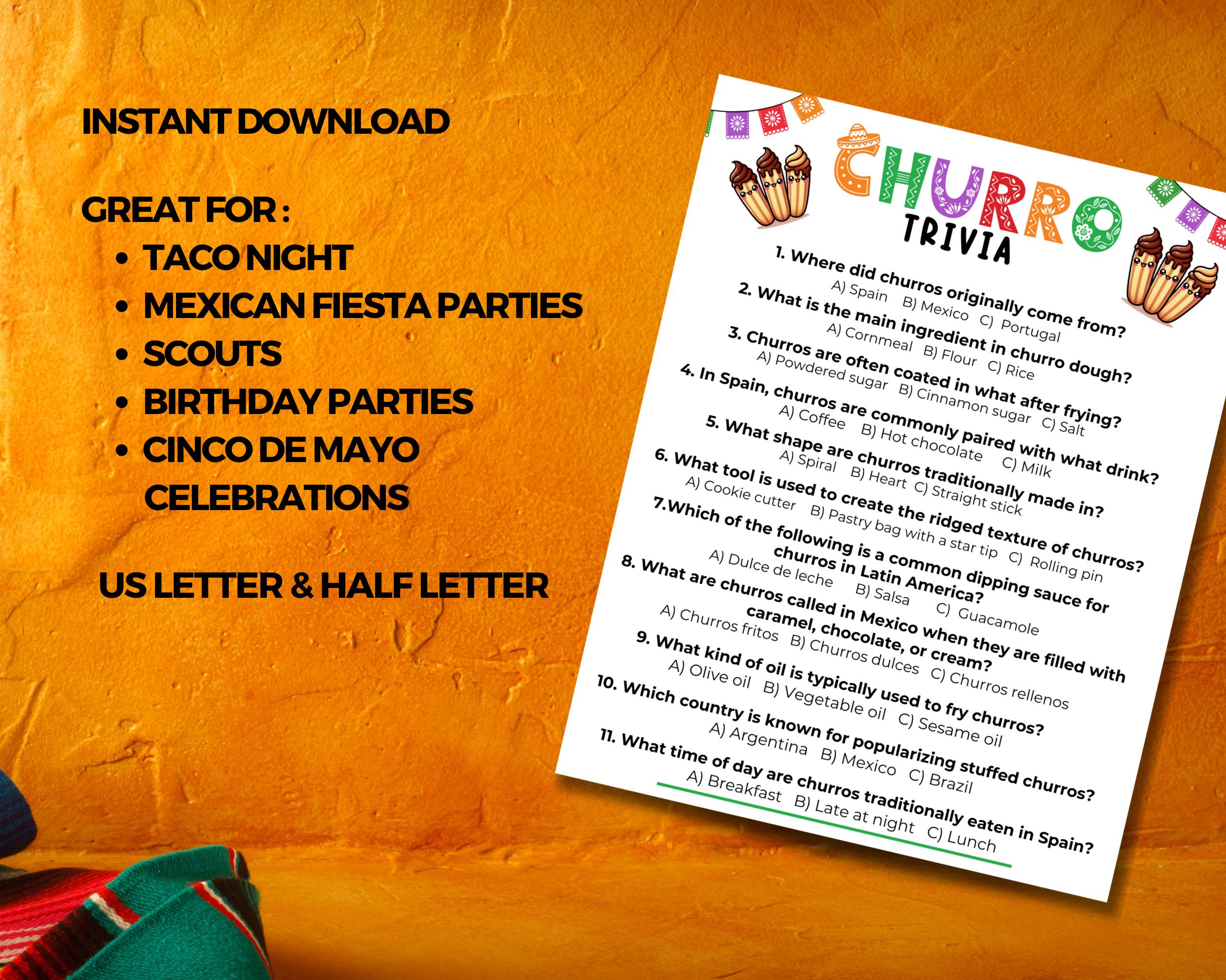 Taco Trivia, Mexican Party Games, Taco Party Games, Fiesta Games ...