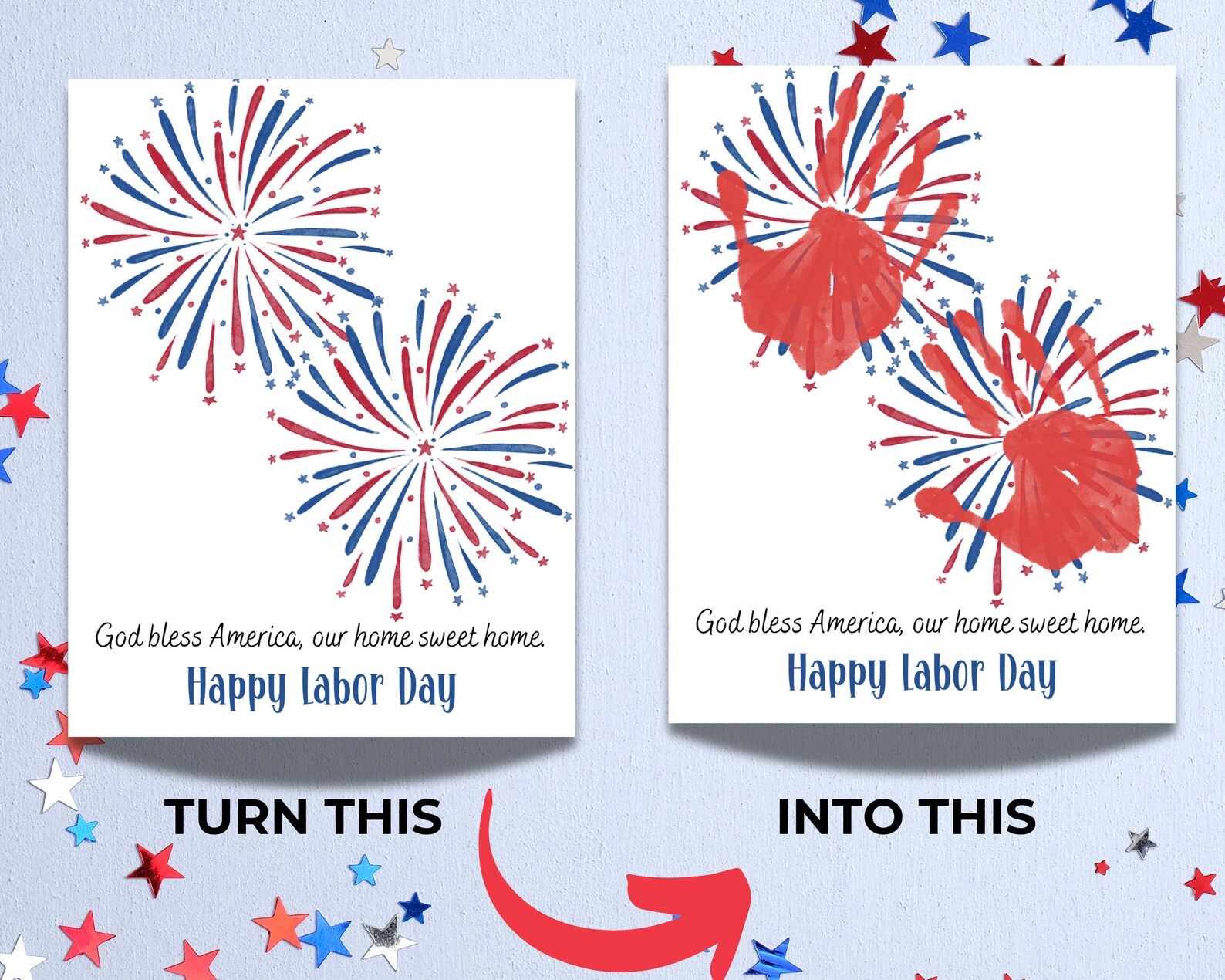 Labor Day Handprint Art Labor Day Printable Activities Craft for Labor ...