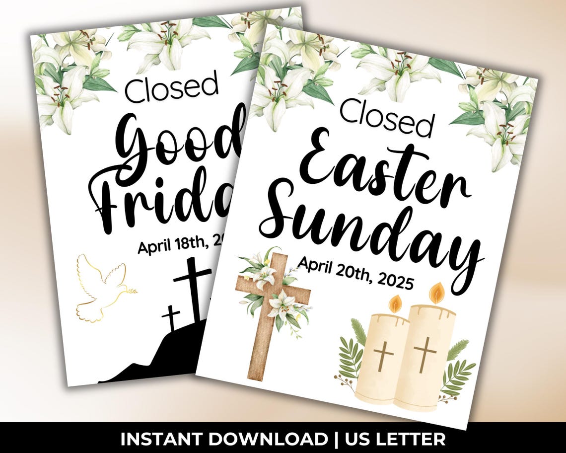 Closed for Easter Sign, Holiday Closed Sign, Closed for Easter ...