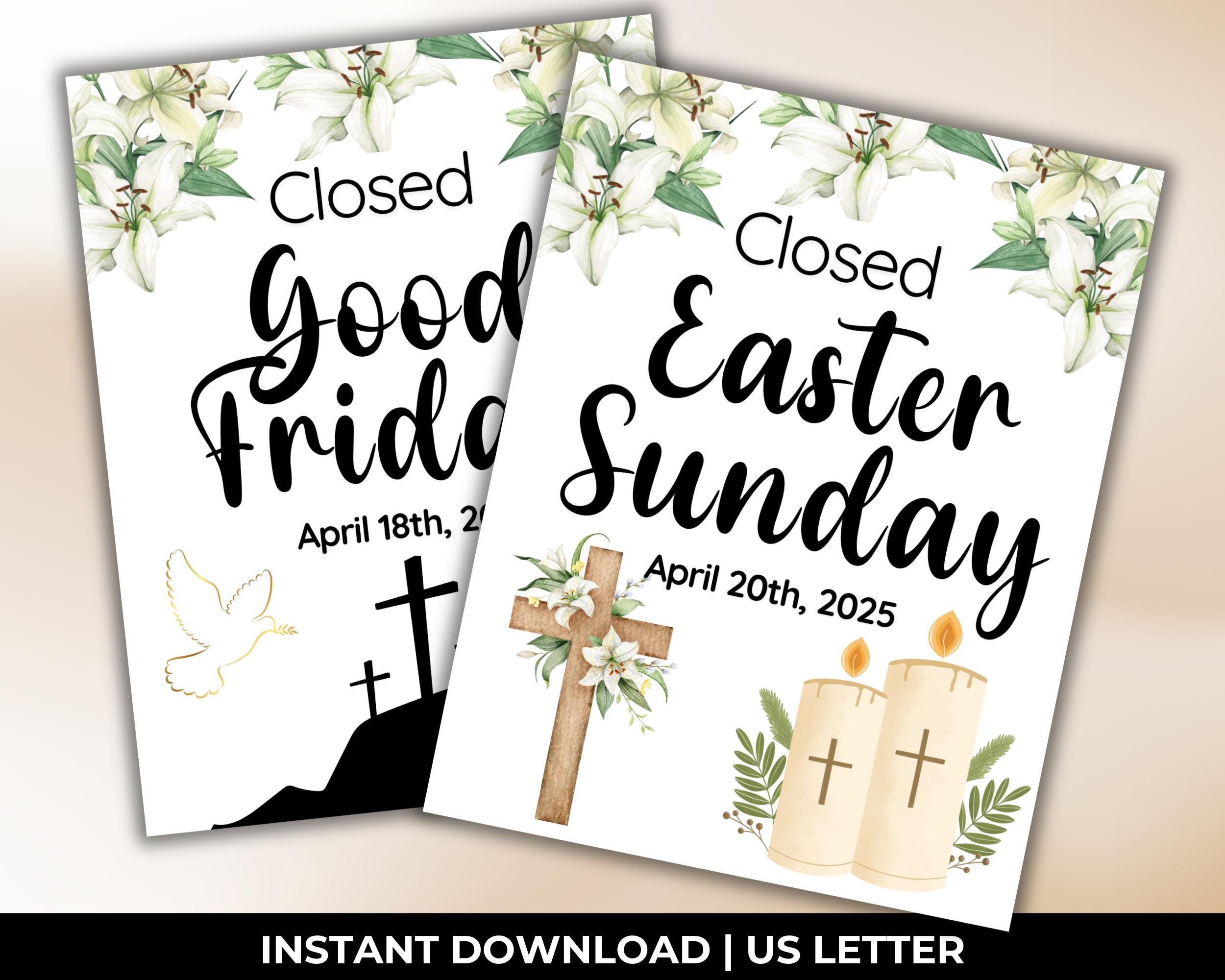 Closed for Easter Sign, Holiday Closed Sign, Closed for Easter ...