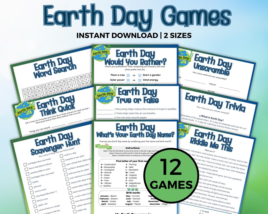 Earth Day Activity Bundle, Earth Day Trivia, Earth Day Printable, Earth ...