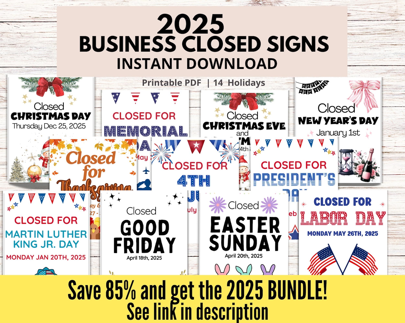 Closed for Easter Printable Sign, Good Friday Closed Sign, Easter ...