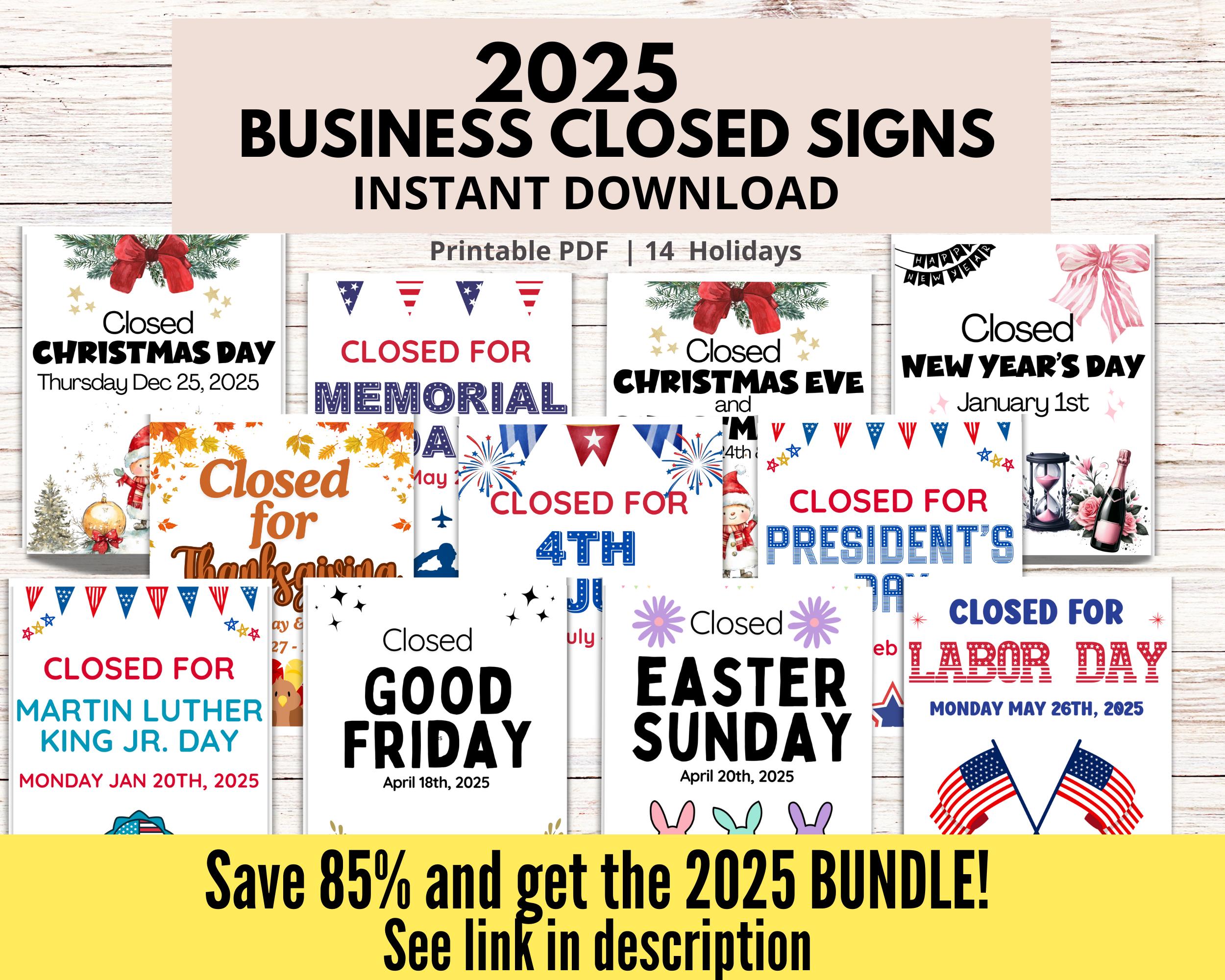 Closed for Easter Printable Sign, Good Friday Closed Sign, Easter ...