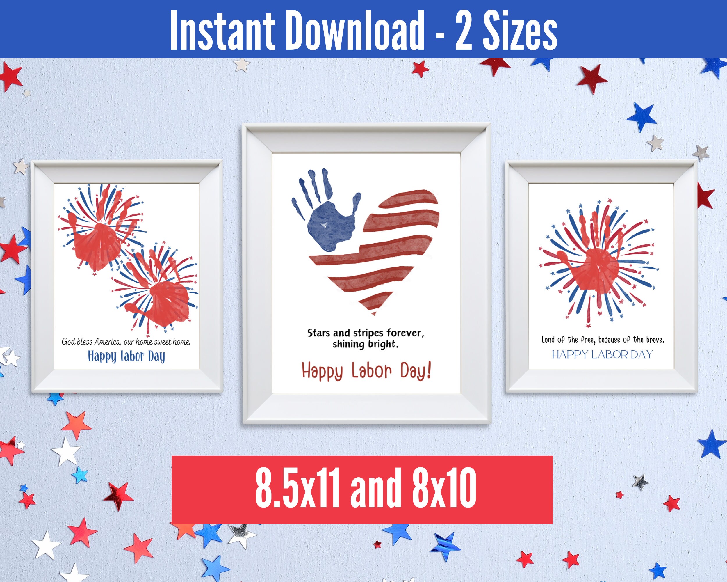 Labor Day Handprint Art Labor Day Printable Activities Craft for Labor ...