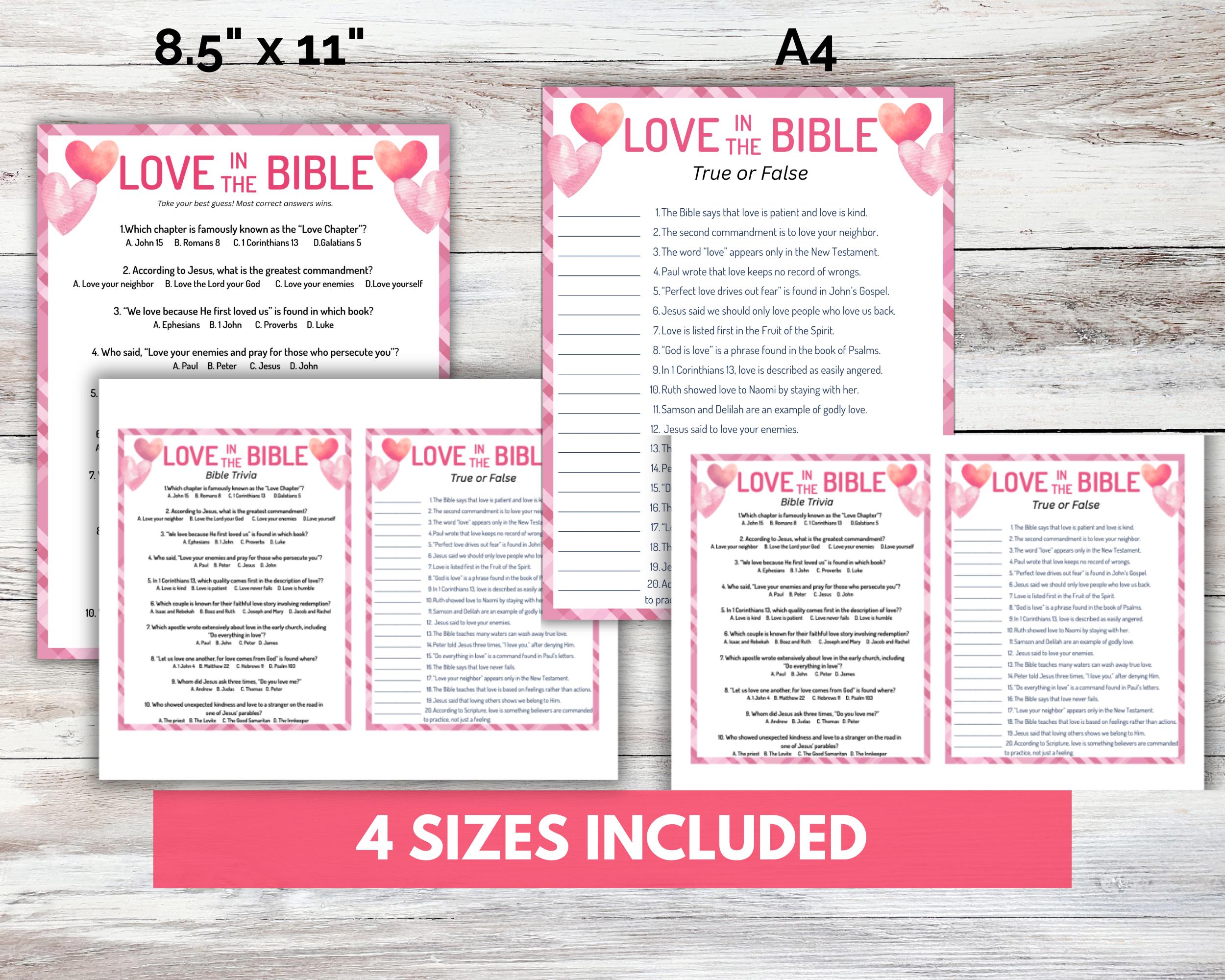Valentine's Day Christian Trivia Game, Valentines Bible Trivia, Gods ...