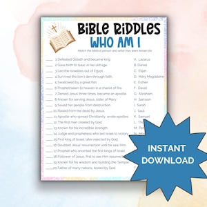 Bible Riddles Who Am I Bible Game, Bible Trivia, Biblical Characters ...