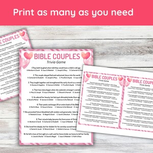 Bible Couples Trivia Game, Valentine's Day Christian Trivia Game ...