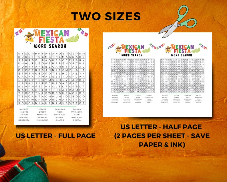 Mexican Party Games, Taco Party Games, Fiesta Games, Fiesta Word Search ...