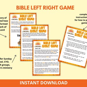 Left and Right Bible Game, Bible Left Right Game, Church Left Right ...