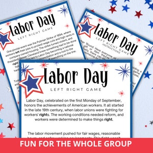 Labor Day Left Right Game Printable Patriotic Games - Etsy