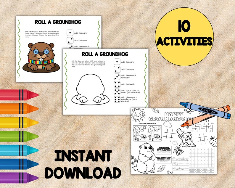 Groundhog Day Activities, Groundhog Printable Coloring, Preschool ...