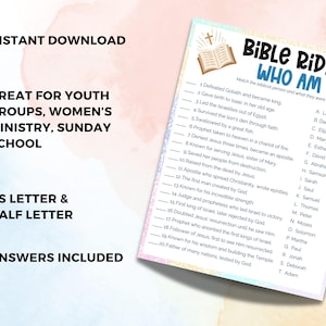 Bible Riddles Who Am I Bible Game, Bible Trivia, Biblical Characters ...