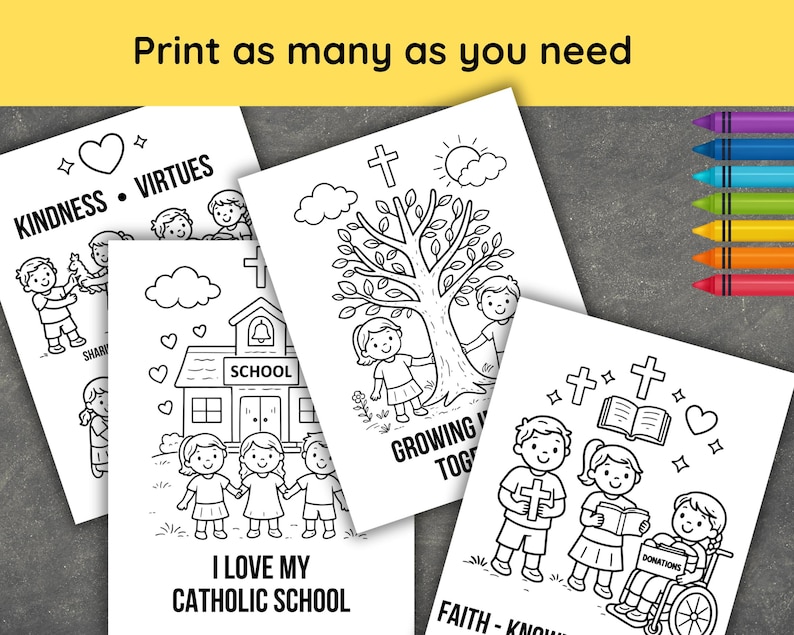 Catholic Schools Week Coloring Activity, Printable Kids Craft, Fun ...