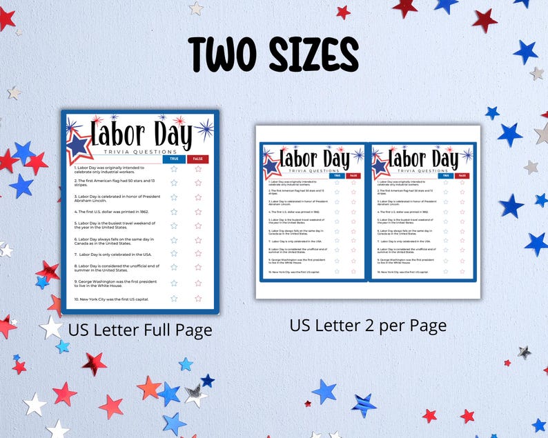 Labor Day Trivia Printable, Labor Day Activity, Labor Day Game ...