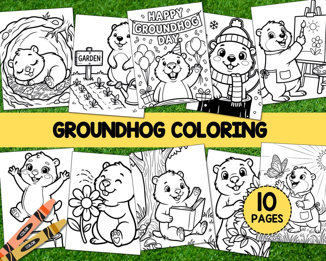 Groundhog Day Party, Groundhog Printable Coloring, Preschool Groundhogs ...