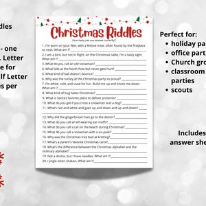 Christmas Riddles Who Am I, Printable Christmas Party Game, Kids ...