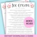 Ice Cream Trivia Printable Ice Cream Party Game Summer Activities for ...