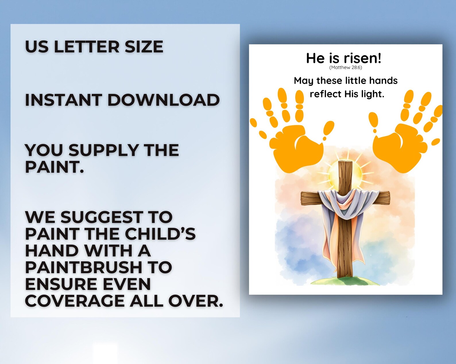 He is Risen Handprint, Easter Handprint Cross, Easter Handprint Art ...