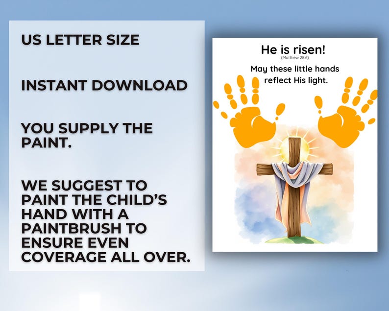 He is Risen Handprint, Easter Handprint Cross, Easter Handprint Art ...
