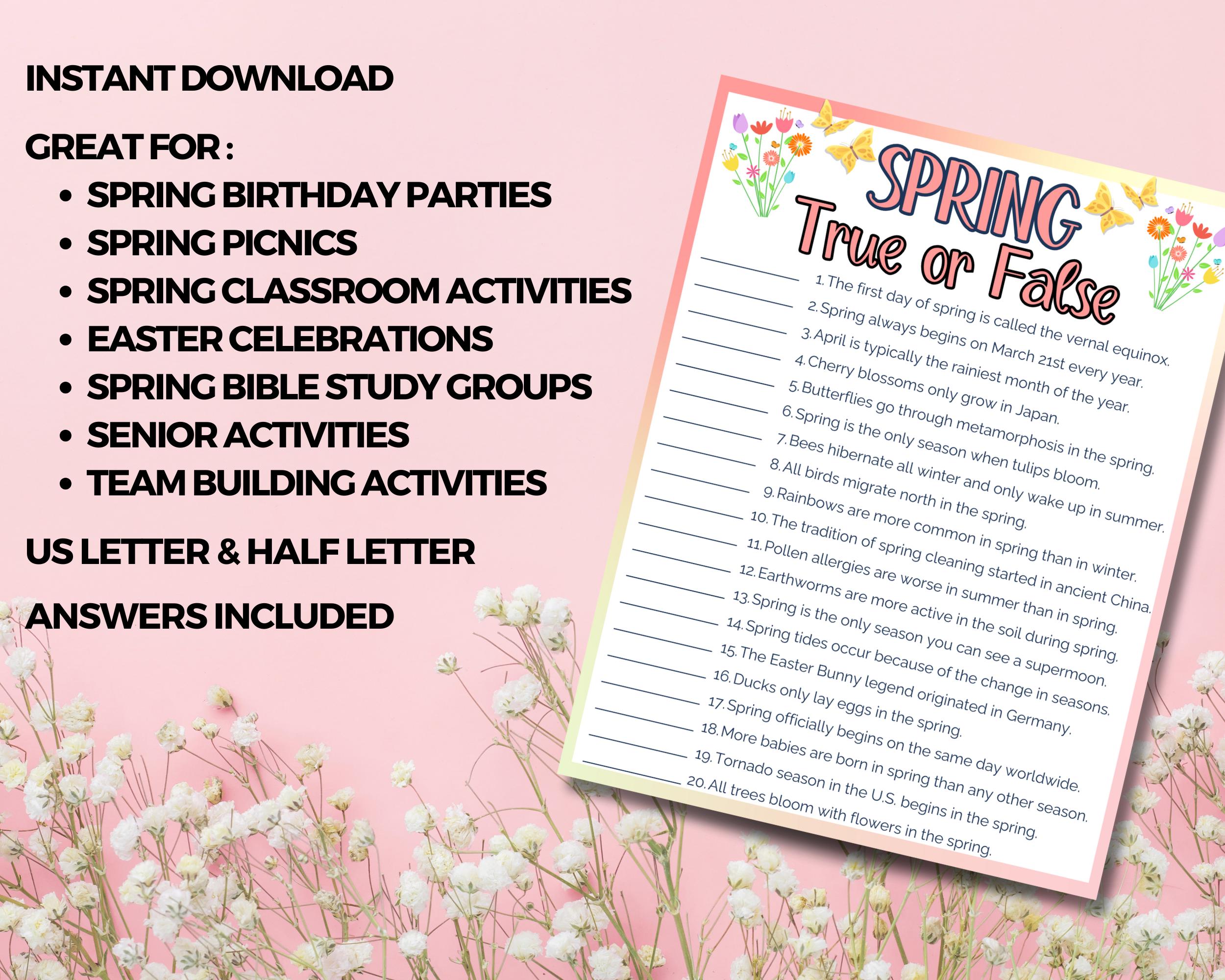 Spring Trivia Games, Spring Quiz, Garden Party Games, Spring Party Game ...